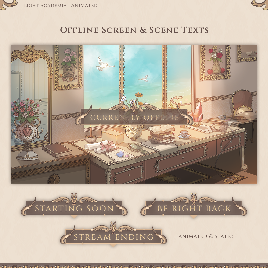 Light Academia Study Stream Package
