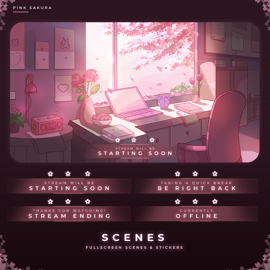 Pink Sakura Study Stream Package